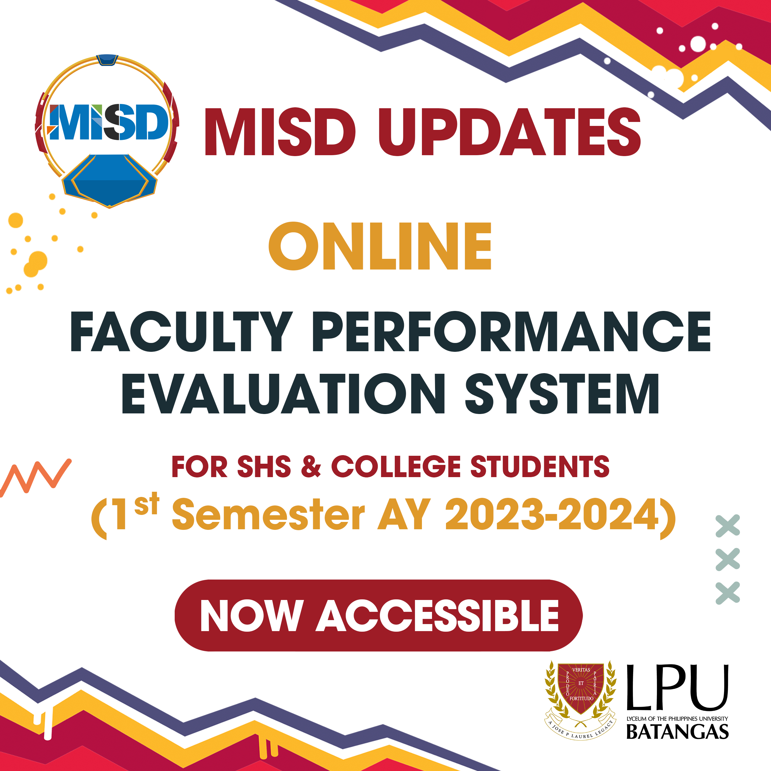 myLPU: Hi College and SHS #Lyceans! You may now accomplish the Online Faculty Performance ...